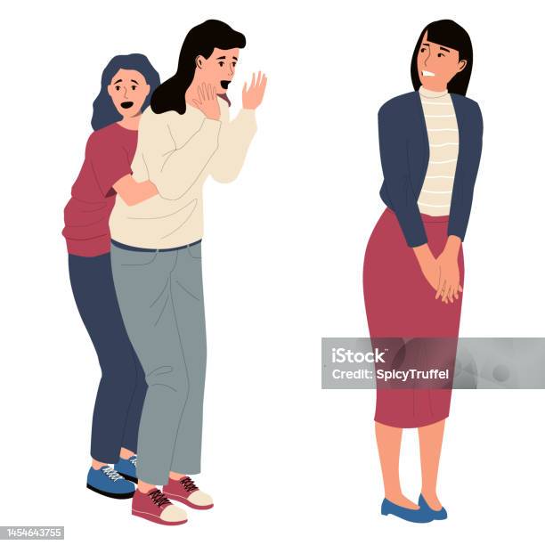 Persone Spaventate Donne Spaventate Espressione Di Emozioni Negative ... Persone Spaventate Donne Spaventate Espressione Di Emozioni Negative ...
