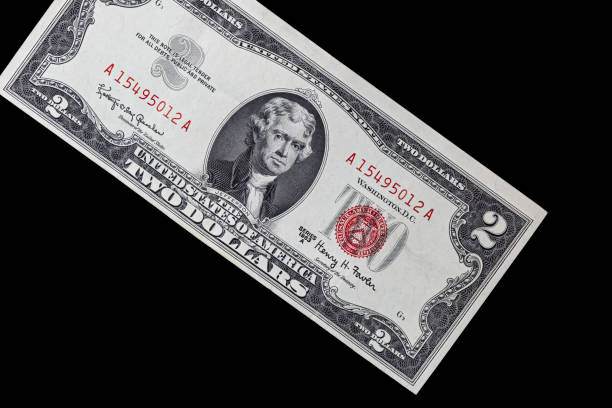 Free Stock Photo of Two dollar bill section showing design and ...