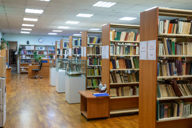 Free Stock Photo of Row of Bookshelves Filled With Books in Library ...