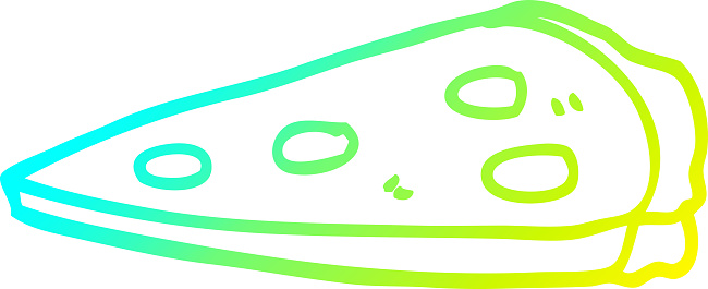 Dessin Au Trait Dégradé Froid Dune Pizza De Dessin Animé Vecteurs
