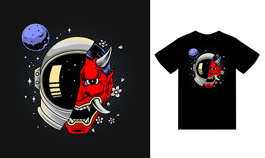 Ilustrasi Vektor Helm Astronot Topeng Oni Dengan Vektor Premium Desain ... Ilustrasi Vektor Helm Astronot Topeng Oni Dengan Vektor Premium Desain ...