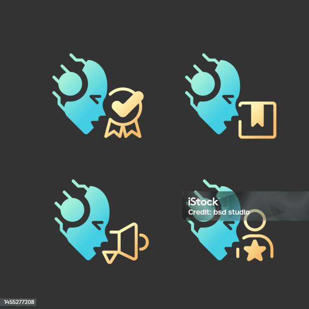 Ilustración de Inteligencia Artificial En Iconos De Glifos De Gradiente ... Ilustración de Inteligencia Artificial En Iconos De Glifos De Gradiente ...