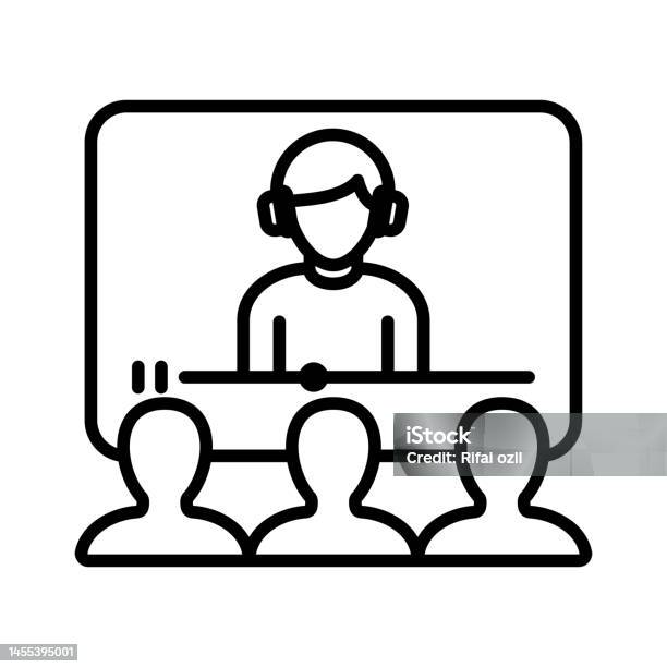 Webinaire Icône Logo Design Vector Template Illustration Signe Et