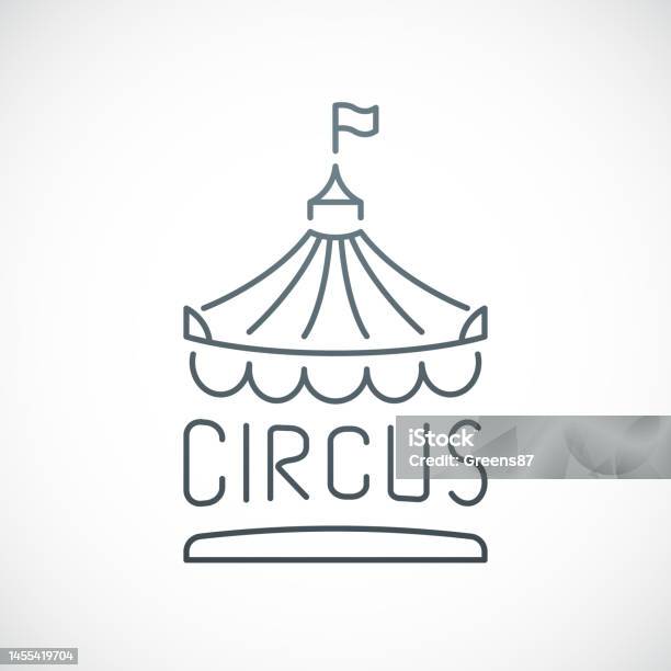 Icône Du Cirque Isolée Sur Fond Blanc Modèle Demblème De Tente De