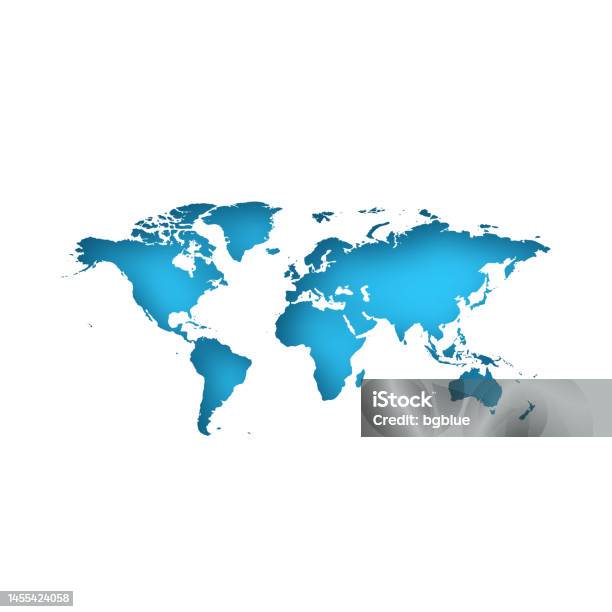 Carte Du Monde Livre Blanc Découpé Sur Fond Bleu Vecteurs Libres De