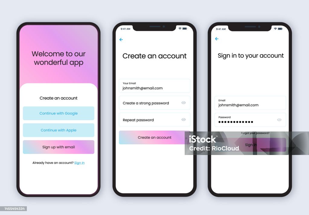 Modèle Vectoriel De Conception De Wireframes Dapplication Mobile