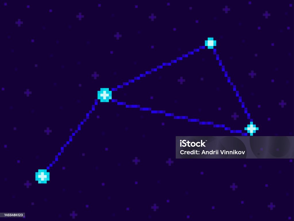 Constellation Antlia Dans Le Style Pixel Art Des Étoiles 8 Bits Dans Le