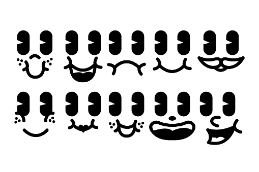 Cute Kawaii Icon Illustration Character Cartoon Vector Face Design