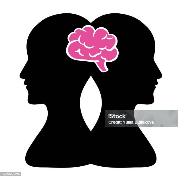 Bpd Simple Concept Minimalistic Icon Of Human Head With Bipolar