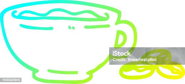 Dessin Au Trait Dégradé Froid Dune Tasse À Expresso De Dessin Animé