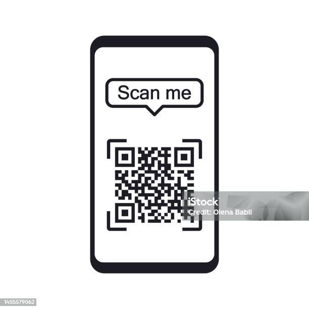 Pindai Ikon Vektor Qr Kode Untuk Aplikasi Seluler Pembayaran Dan