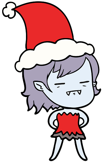 Dessin Au Trait Dessiné À La Main Dune Fille Vampire Mortvivante