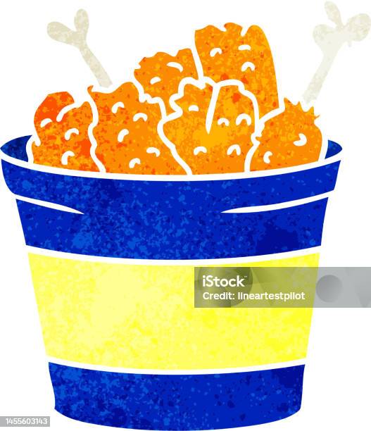 Kartun Retro Yang Digambar Tangan Ember Doodle Ayam Goreng Ilustrasi ... Kartun Retro Yang Digambar Tangan Ember Doodle Ayam Goreng Ilustrasi ...