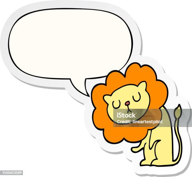 Singa Kartun Lucu Dengan Stiker Gelembung Ucapan Ilustrasi Stok - Unduh ... Singa Kartun Lucu Dengan Stiker Gelembung Ucapan Ilustrasi Stok - Unduh ...