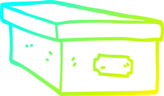 Dessin Au Trait Dégradé À Froid Dune Boîte De Classement De Bureau De