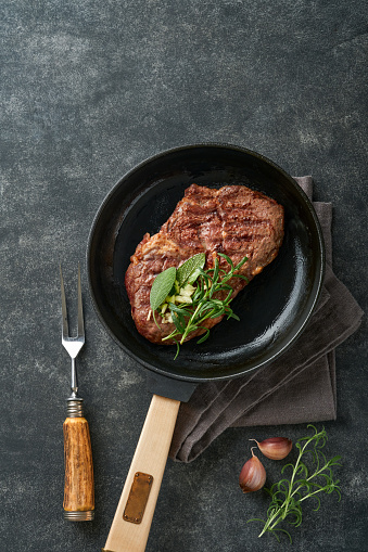 Steak Irisan Steak Daging Panggang New York Atau Ribeye Dengan