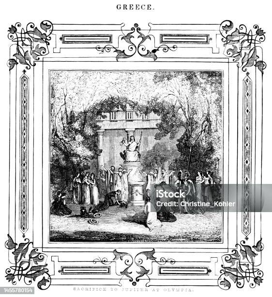 Pengorbanan Untuk Zeus Jupiter Di Olympus Peradaban Kuno Ilustrasi Stok ... Pengorbanan Untuk Zeus Jupiter Di Olympus Peradaban Kuno Ilustrasi Stok ...