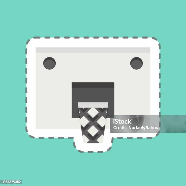 Garis Stiker Memotong Keranjang Terkait Dengan Simbol Peralatan