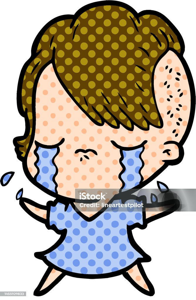 Cartoon Crying Girl Stock Illustration Download Image Now Adult