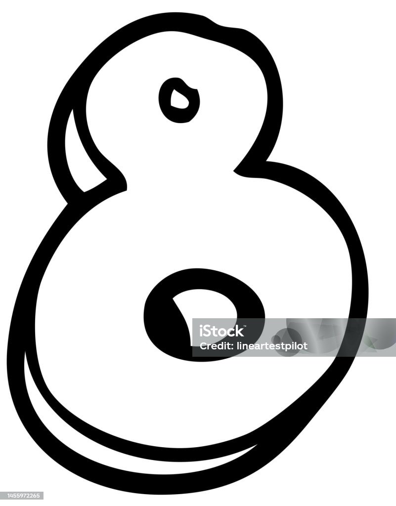 Line Drawing Cartoon Number Eight Stock Illustration - Download Image ... Line Drawing Cartoon Number Eight Stock Illustration - Download Image ...