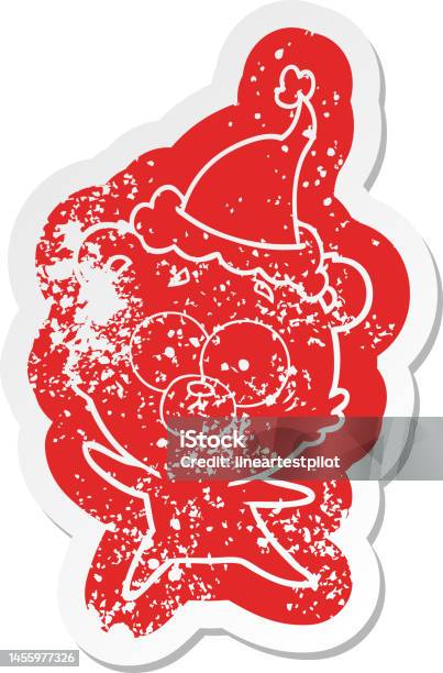 Ours Anxieux Excentrique Dessin Animé En Détresse Autocollant Dun
