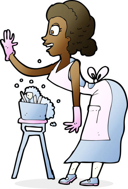 50 1950s Woman Cleaning Stock Illustrations Royalty Free Vector