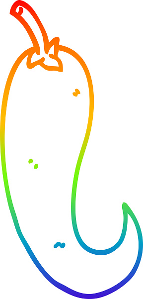 Dessin Au Trait Dégradé Arcenciel Dun Piment De Dessin Animé Vecteurs