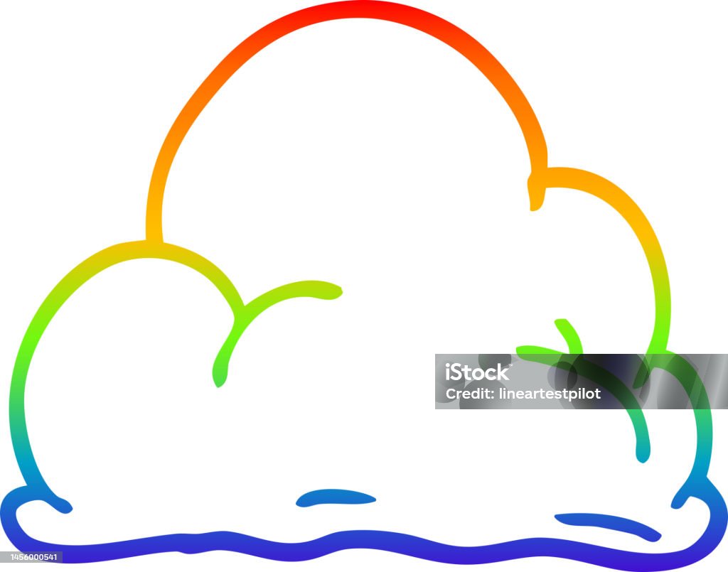 Dessin Au Trait Dégradé Arcenciel Dun Nuage Dorage De Dessin Animé