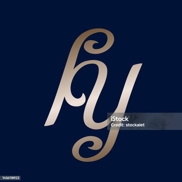 Logo Monogramme Hy Minuscule Ornementale Tourbillonnant Lettre H Lettre