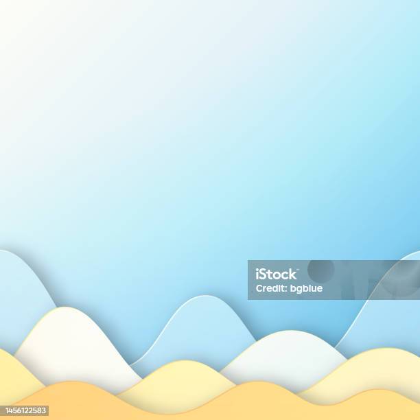 Orange Abstract Wave Shapes Paper Cut Background Trendy 3d Design Stock