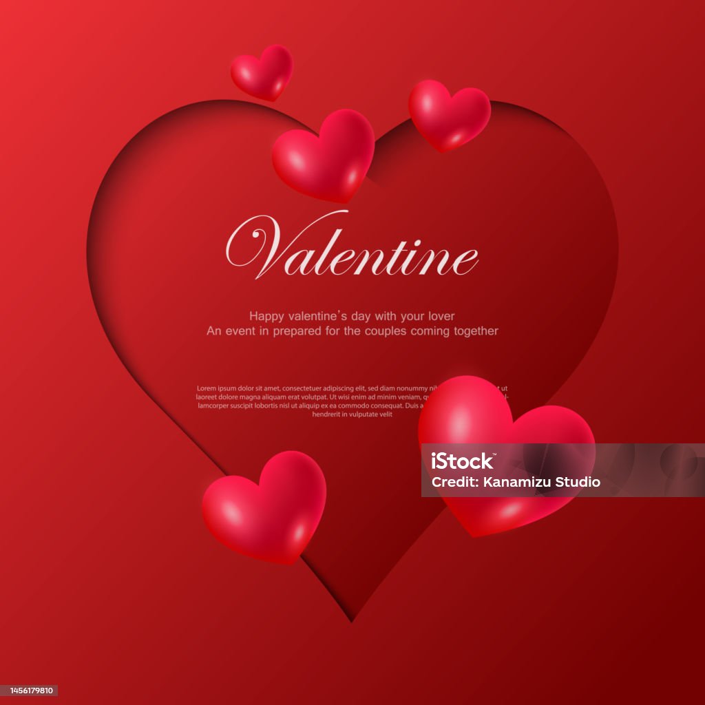 Valentine Day Greeting Card Background Template Stock Illustration