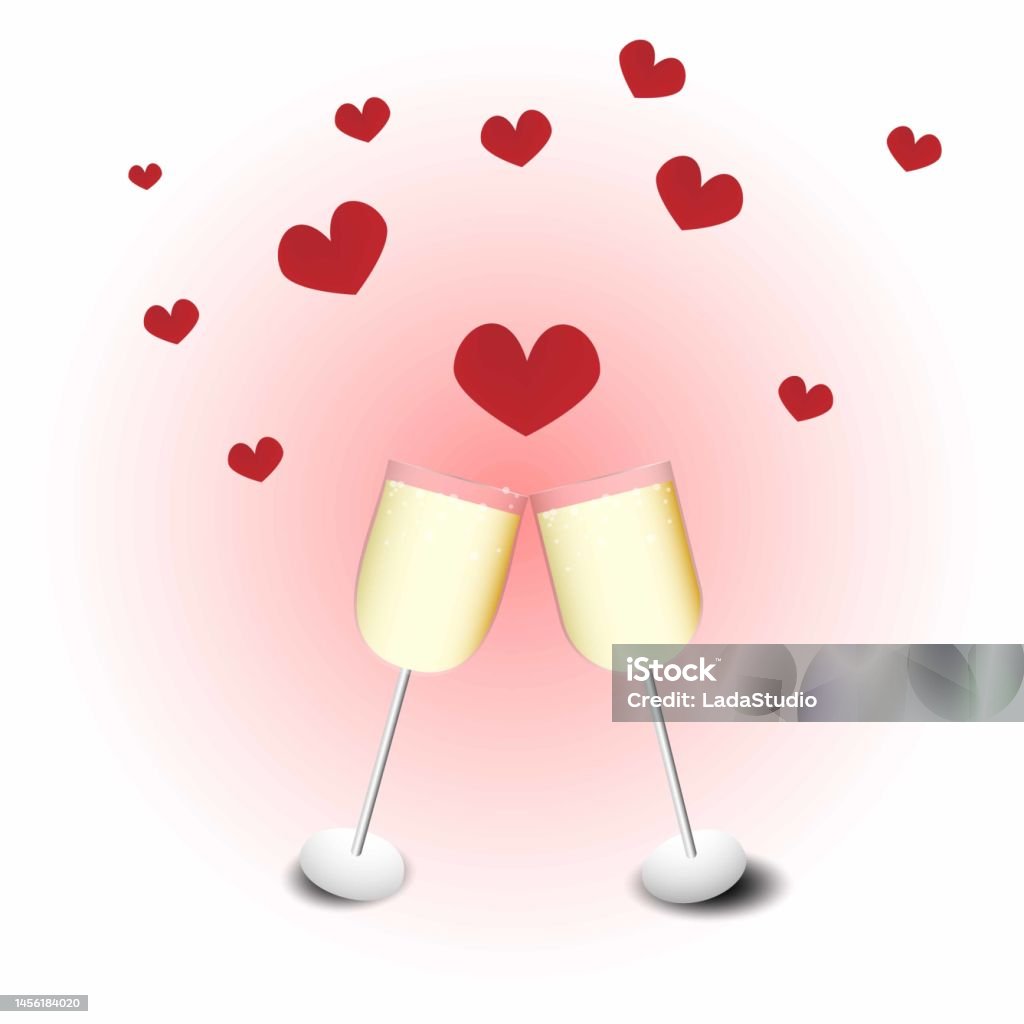 Wine Glass Love Heart Vector Stock Illustration Stock Illustration Download Image Now