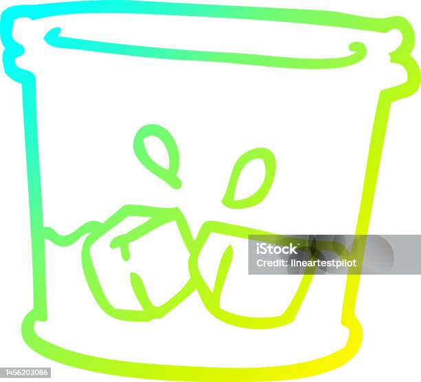 Dessin Au Trait Dégradé Froid Dune Boisson De Dessin Animé Dans Un