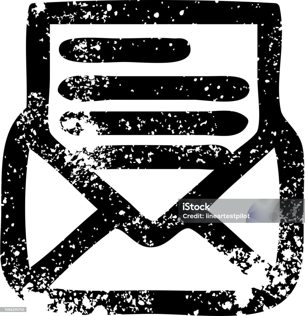 Symbole Dicône En Détresse De Lettre Denveloppe Vecteurs Libres De