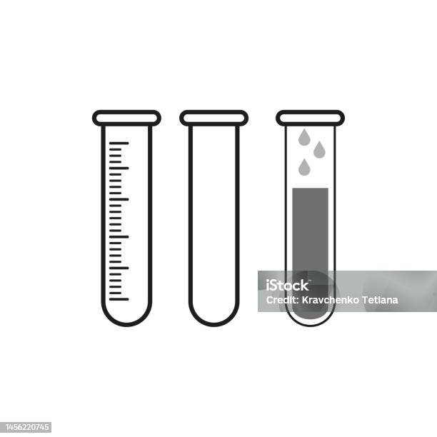 Ikon Tabung Reaksi Hitam Ikon Medis Simbol Kontur Ilustrasi Vektor Ilustrasi Stok Unduh Gambar
