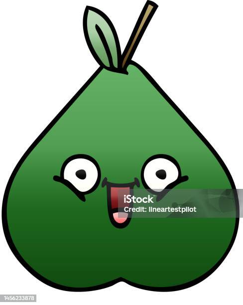 Kartun Berbayang Gradien Dari Buah Pir Ilustrasi Stok Unduh Gambar
