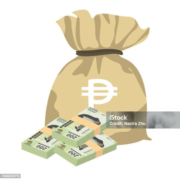 Peso Mexicain Illustration Vectorielle Billets De Banque À Paquets
