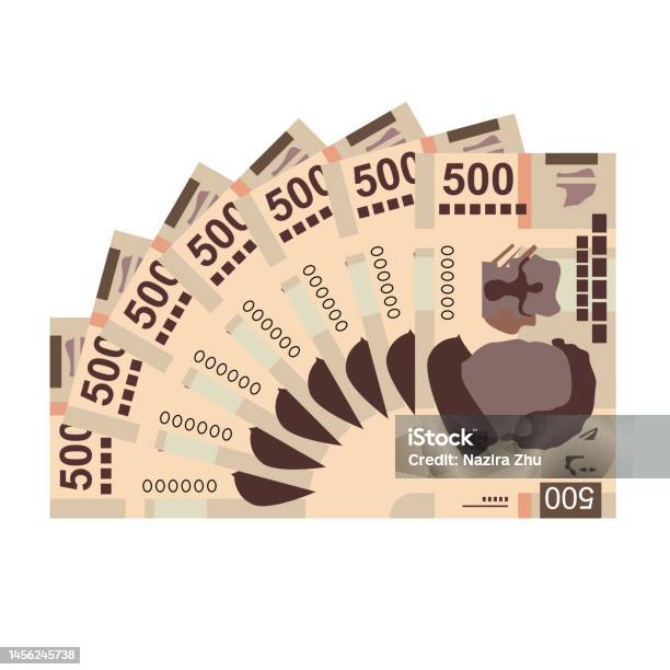 Peso Mexicain Illustration Vectorielle Billets De Banque À Paquets