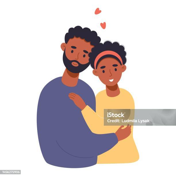 Happy Black Couple In Love Cute Darkskinned Woman And Ethnic Man Are