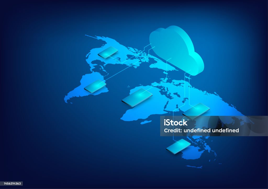 Cloud Computing Mobile Technology Worldwide Concept Stock Illustration