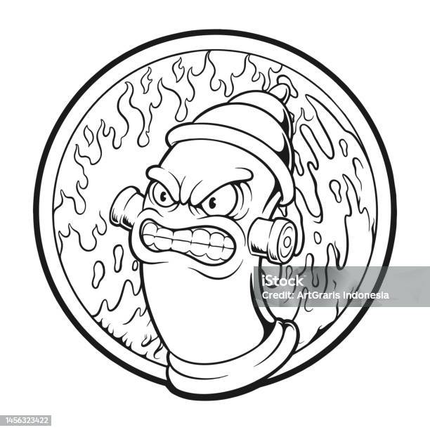 Silhouette De Mascotte De Logo De Borne Dincendie Enflammée En Colère