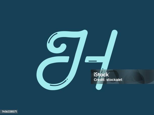 Logo Monogramme Jh Lettre Majuscule J Lettre H Caractères De Signature