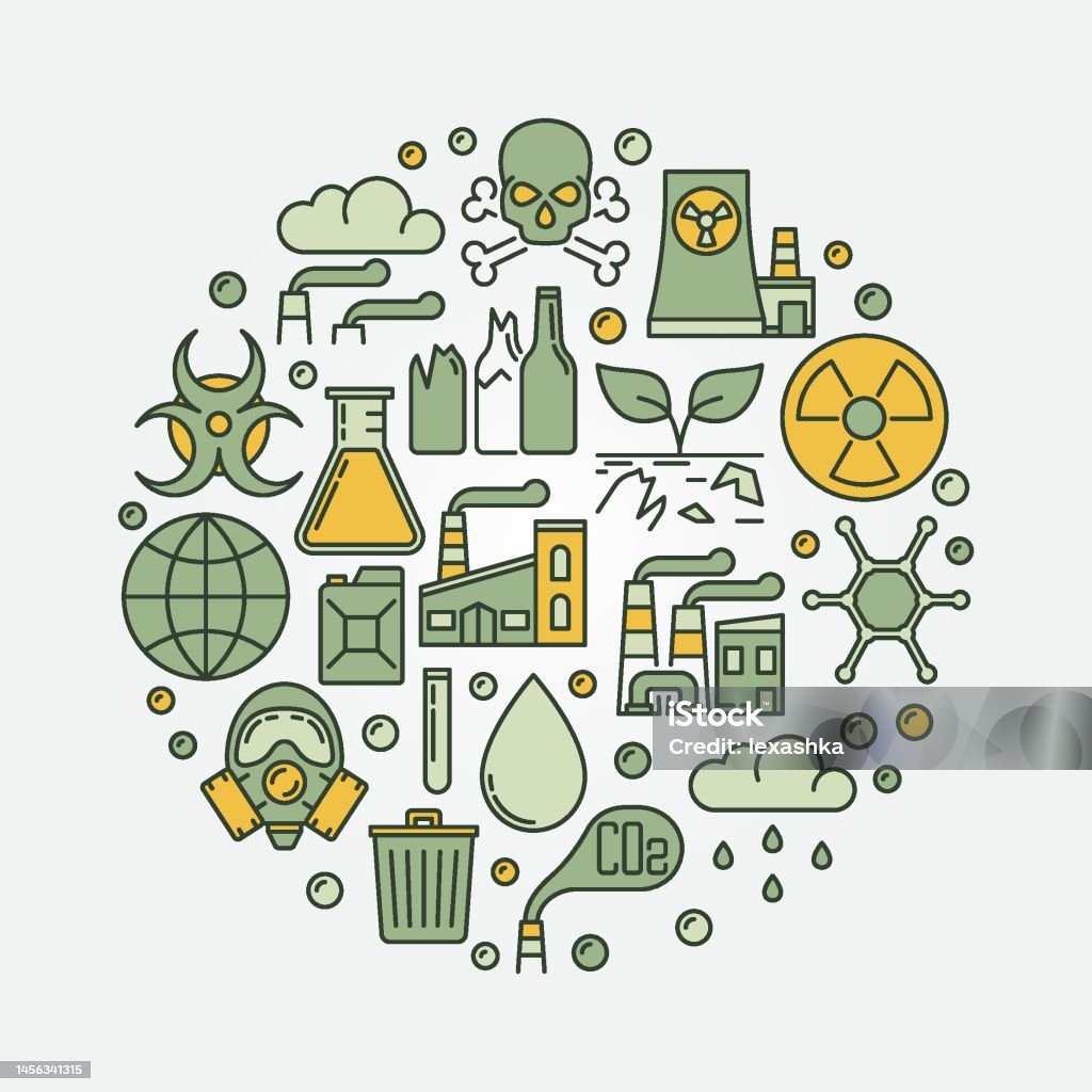 Environmental Pollution Round Sign Stock Illustration - Download Image ... Environmental Pollution Round Sign Stock Illustration - Download Image ...