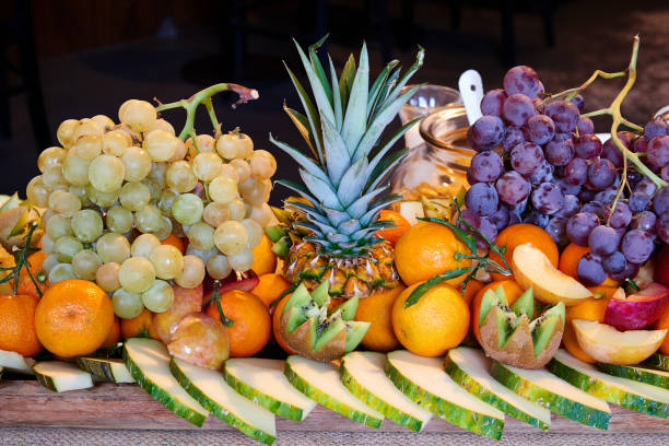 Free picture: buffet, banquet, fruit, citrus, strawberries, pineapple ...