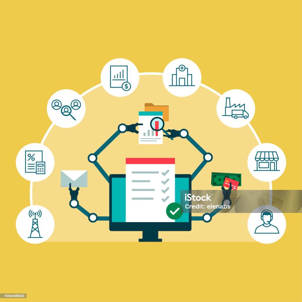 Rpa Robotic Process Automation Concept Stock Illustration - Download ... Rpa Robotic Process Automation Concept Stock Illustration - Download ...