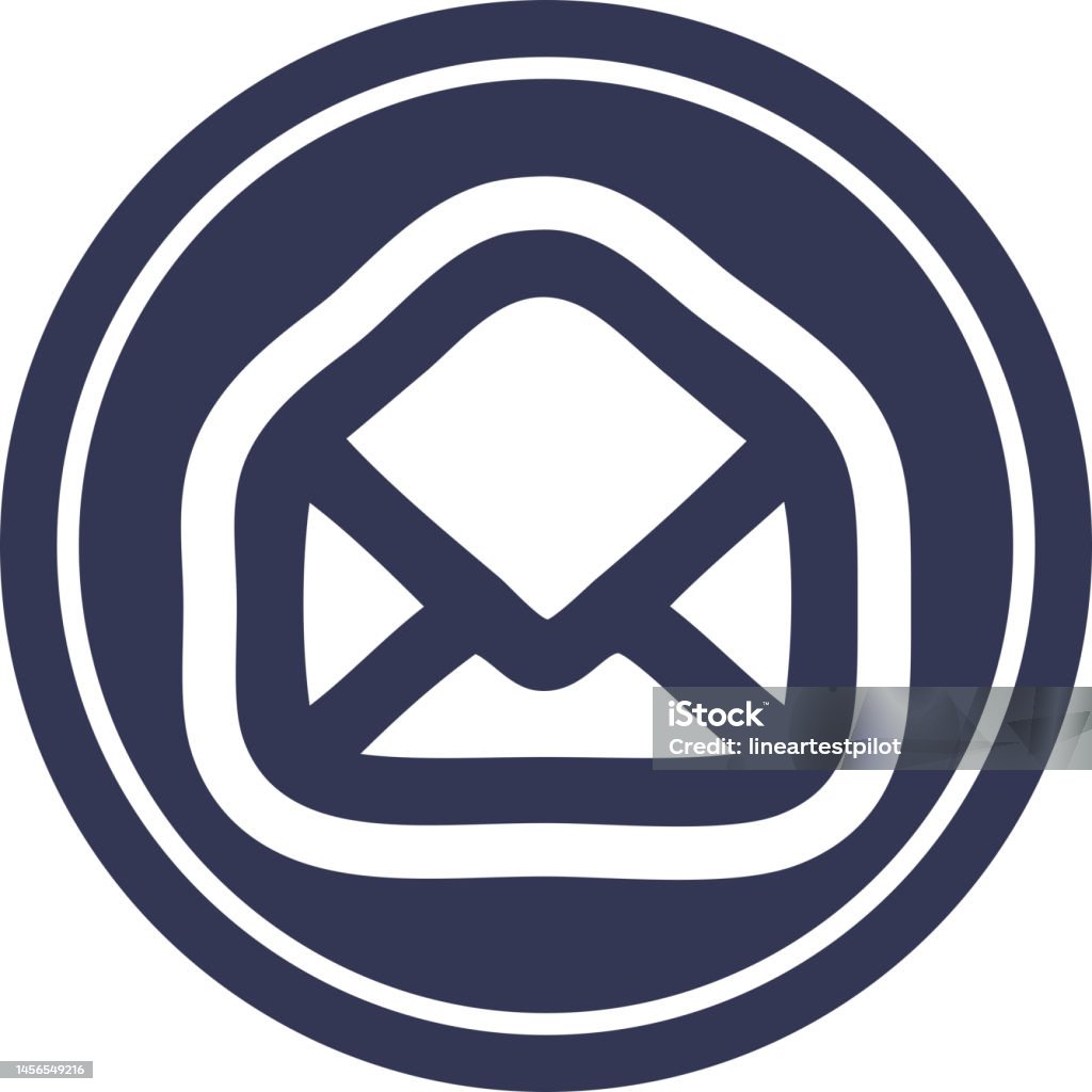 Symbole Dicône Circulaire De Lettre Denveloppe Vecteurs Libres De