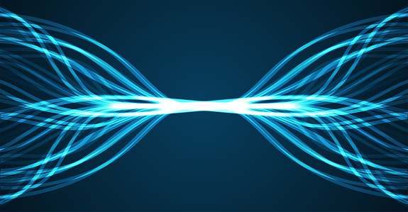 Technologie De Lia Concept Dintelligence Artificielle Lignes Bleues Et