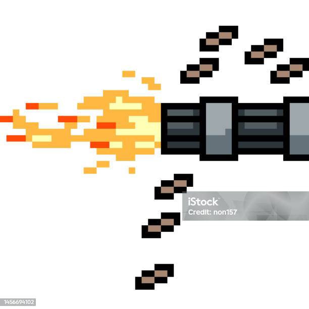 Pixel Art Gatling Gun Shot向量圖形及更多剪裁圖圖片 - 剪裁圖, 加特林機槍, 卡通 - iStock Pixel Art Gatling Gun Shot向量圖形及更多剪裁圖圖片 - 剪裁圖, 加特林機槍, 卡通 - iStock