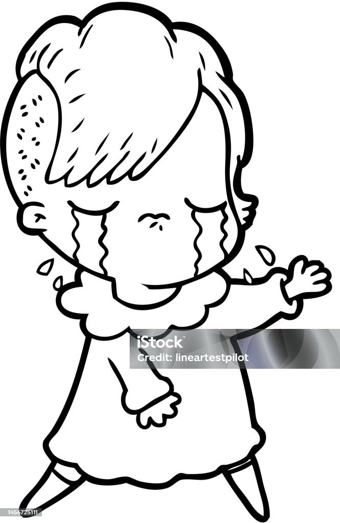 Cartoon Crying Girl Stock Illustration Download Image Now Adult