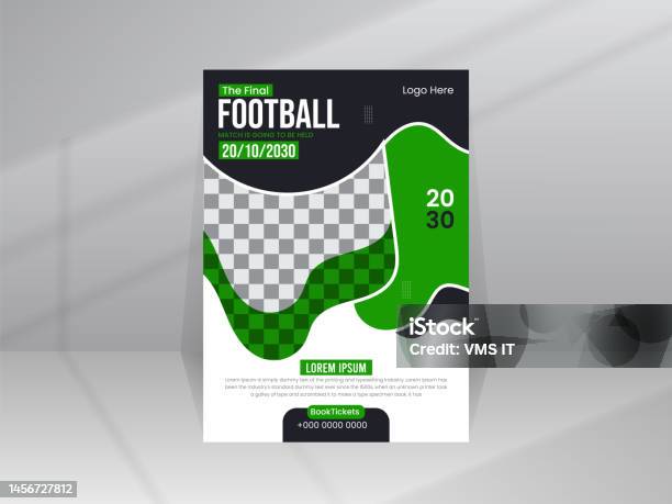 Spanduk Turnamen Liga Sepak Bola Akhir Poster Desain Template Vektor Flyer Ilustrasi Stok